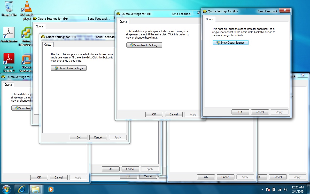 Quota screen bug? |﻿ Windows 7