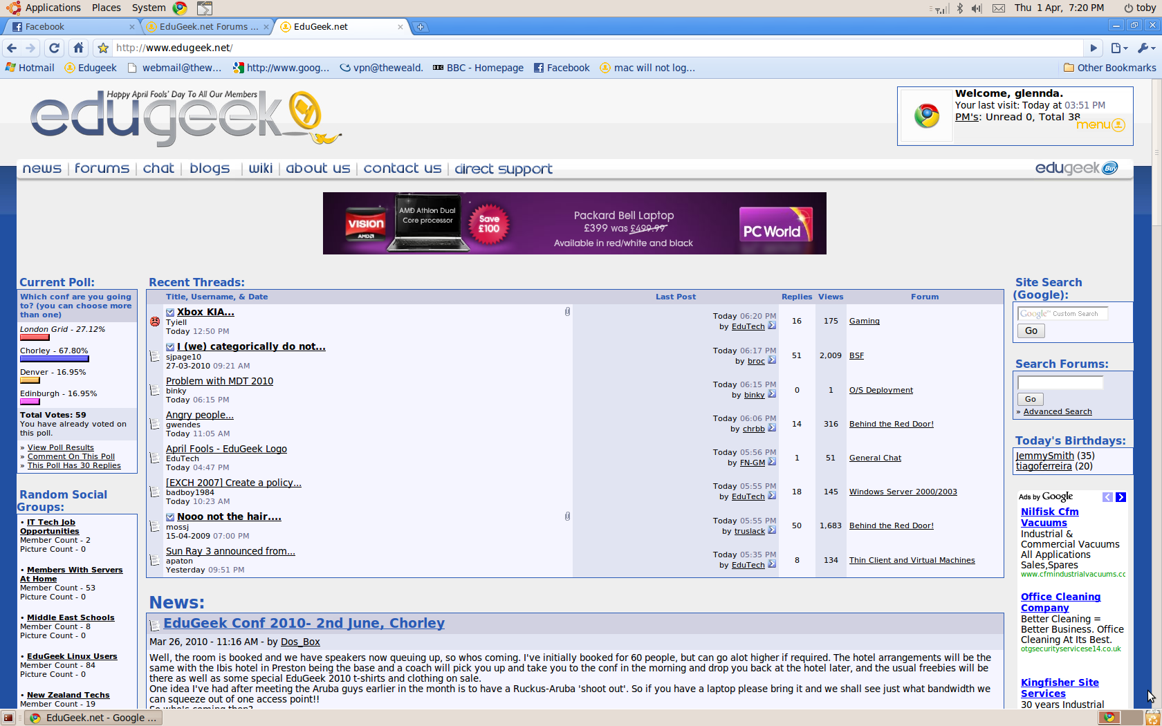 The Time - EduGeek.net Site Problems - EduGeek.net