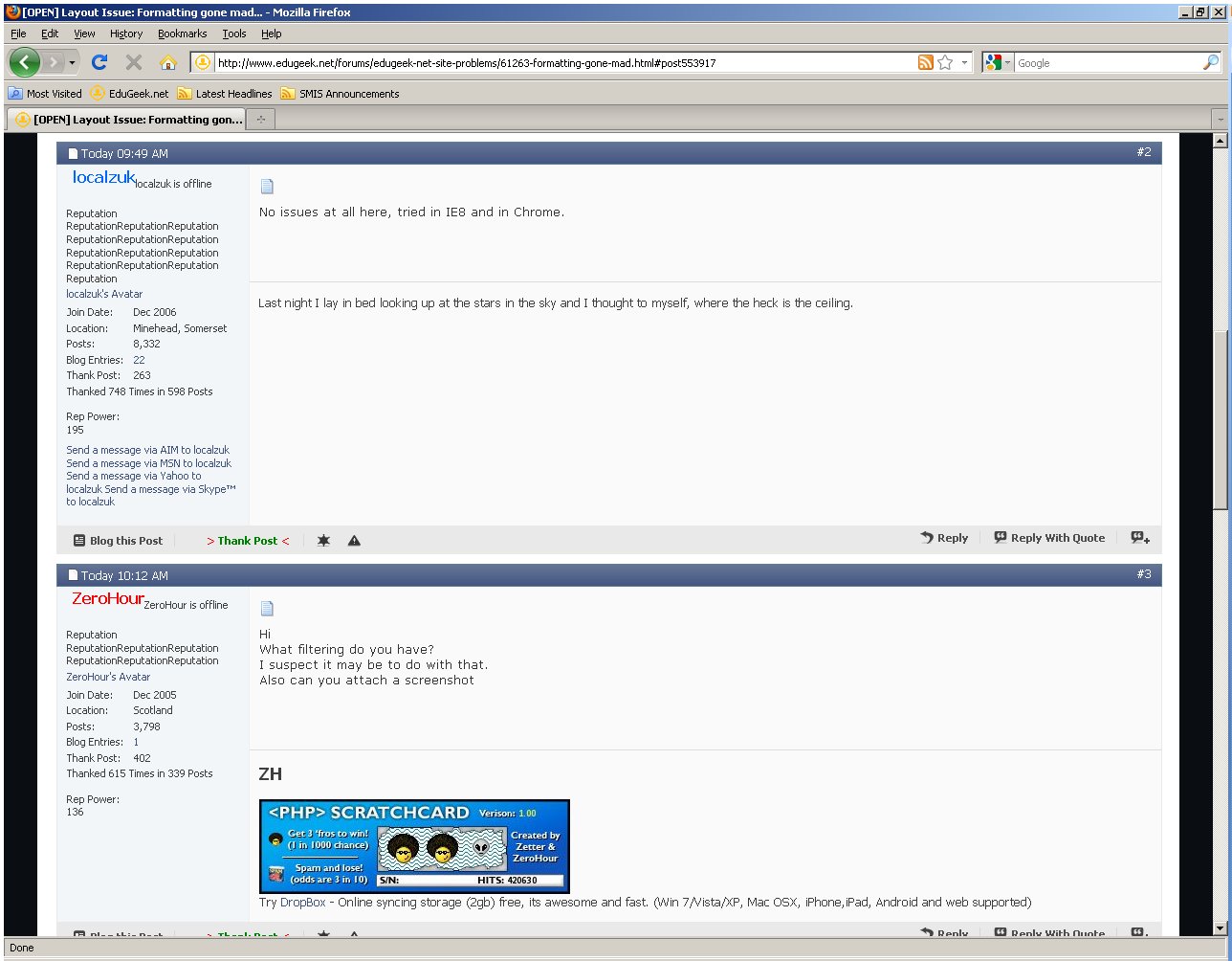 Formatting gone mad... - EduGeek.net Site Problems - EduGeek.net