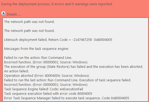 MDT Error - O/S Deployment - EduGeek.net