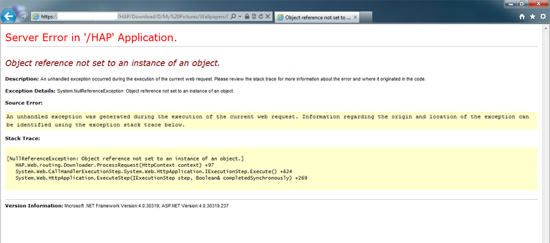 "Object reference not set to an instance of an object" when trying to download files |﻿ Home ...