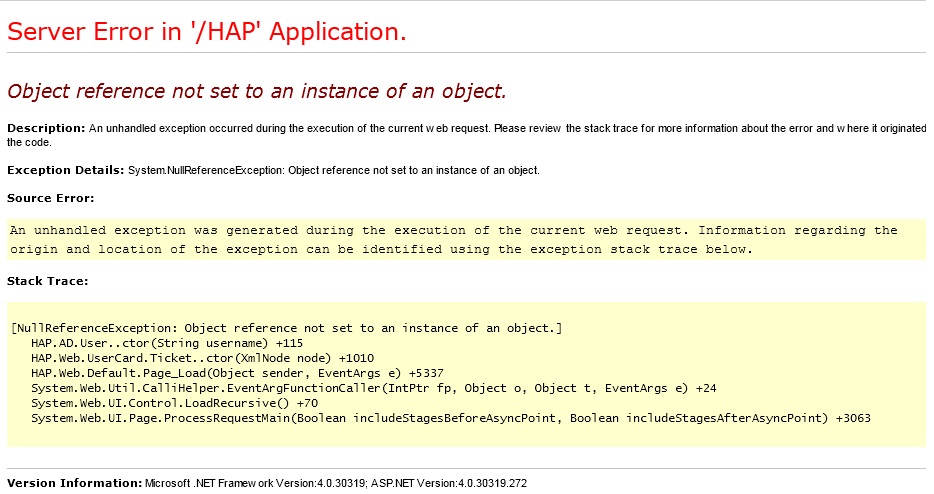 Server Error when Domain Admins logon |﻿ Home Access Plus+