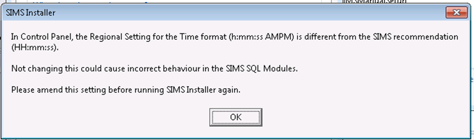 SIM's workstation Install failing becuase of Date and Time format issue |﻿ MIS Systems