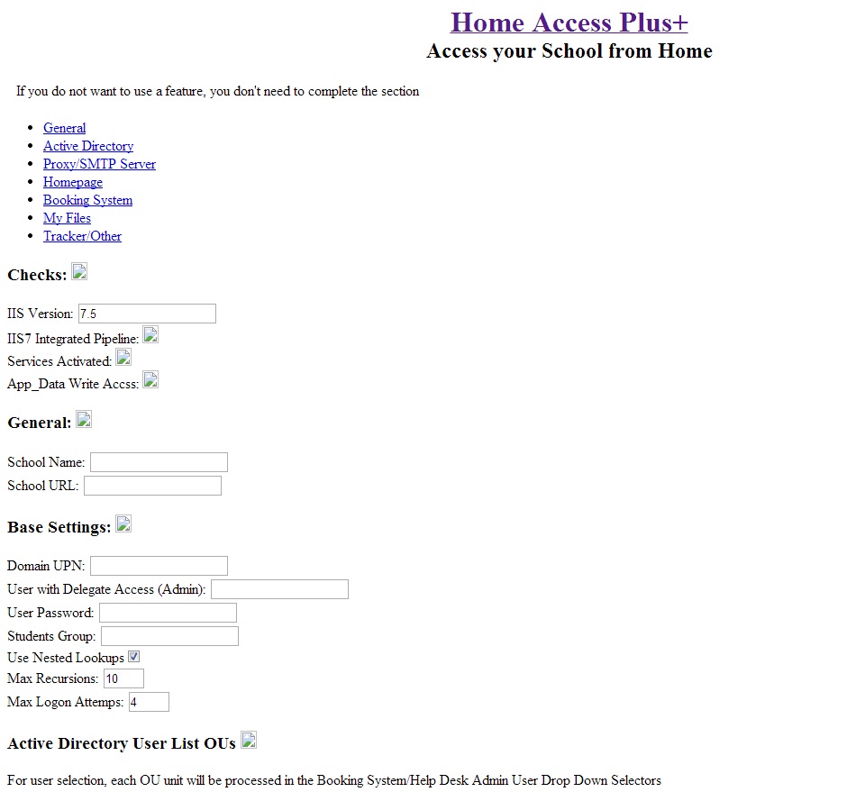 Hap setup page |﻿ Home Access Plus+