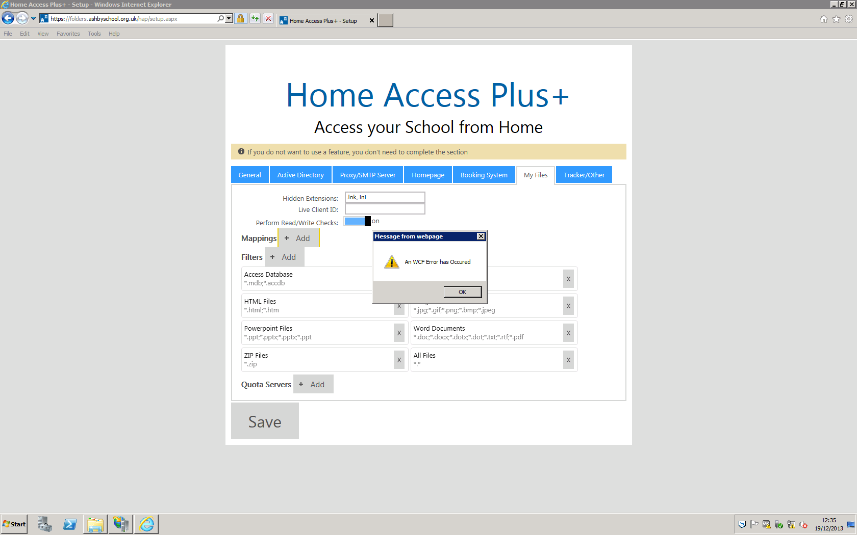 Hap+ 9.7 install error - Home Access Plus+ - EduGeek.net