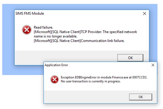 FMS timeout? SQL - Communication Link Failure |﻿ MIS Systems
