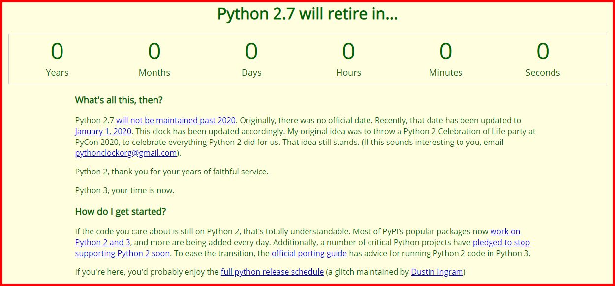 Farewell Python 2.7 |﻿ Coding