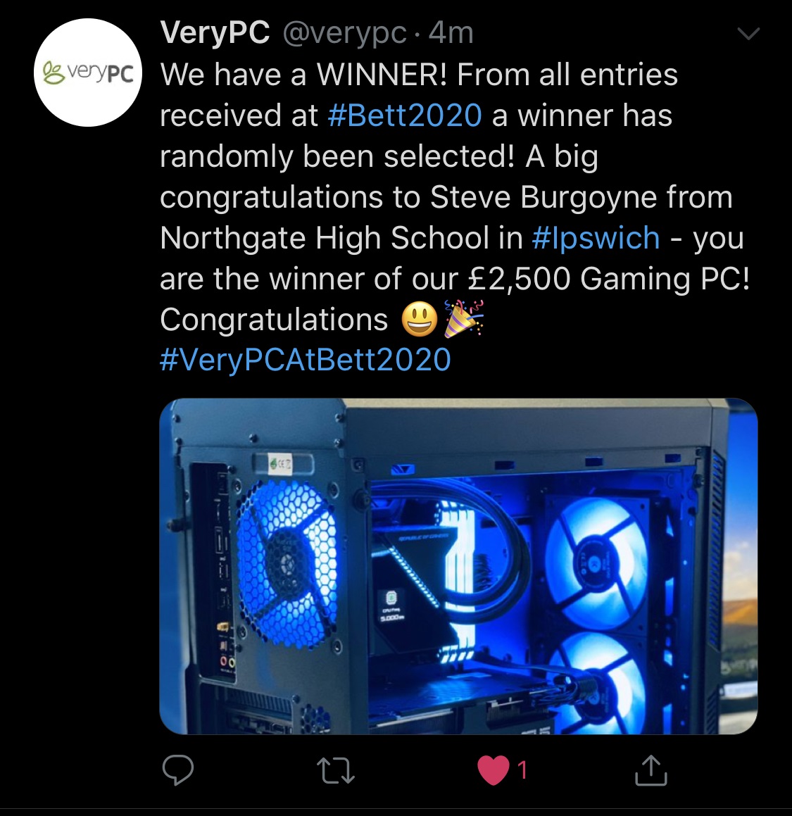VeryPC's £2,500 Gaming PC Bett Competition - BETT 2025 - EduGeek.net