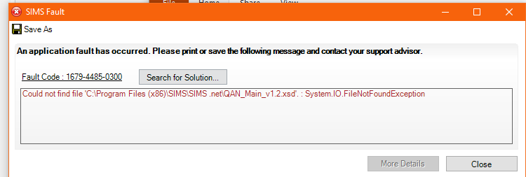 Importing Current QAN Cannot Find XSD File |﻿ MIS Systems