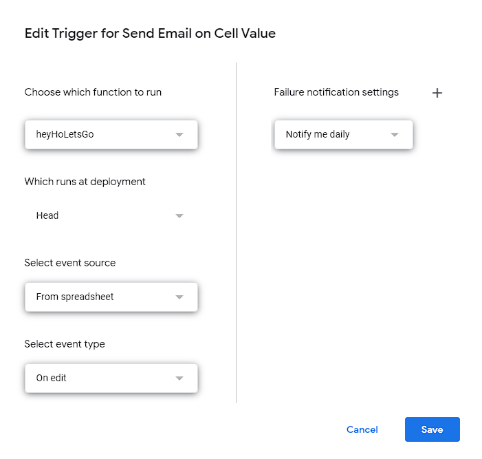 Google Apps Script - Send email based on cell word |﻿ How do you do....it?