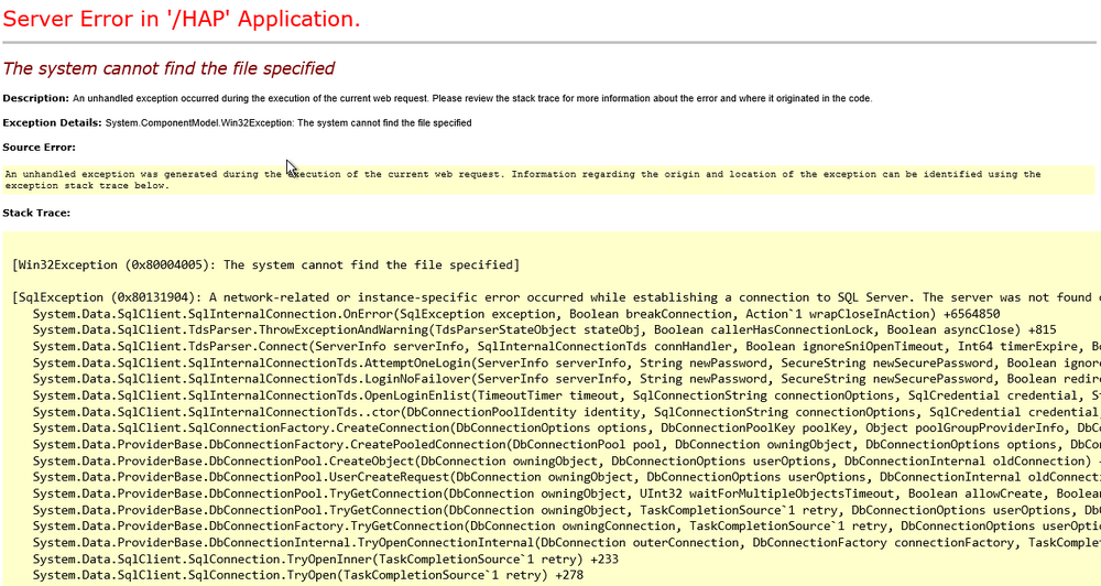 HAP v10 Server Error - Home Access Plus+ - EduGeek.net